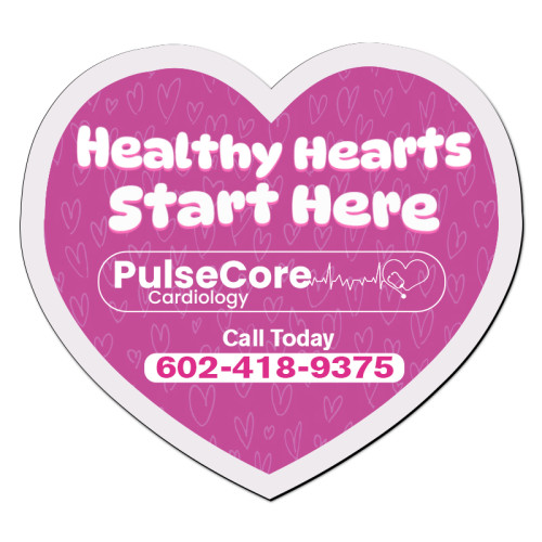 2.37x2.12 Heart Shaped Business Card Indoor Magnets - 30 Mil