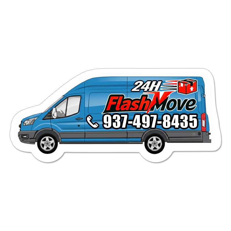 3.34x1.49 Van Shaped Business Card Indoor Magnets - 30 Mil