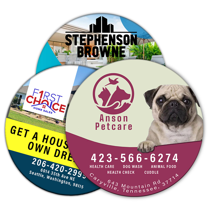 5 Inch Circle Outdoor Magnets - 40 Mil