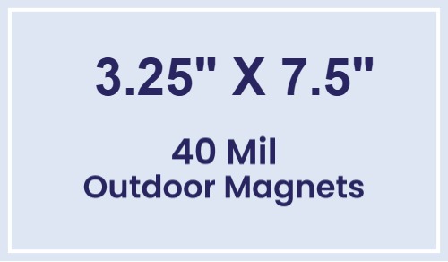 Magnet - 3.25x7.5 Square Corners - 40 Mil - Outdoor Safe