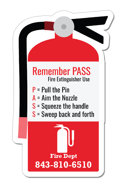 3.83x2.33 Fire Extinguisher Shaped Magnets - 20 Mil