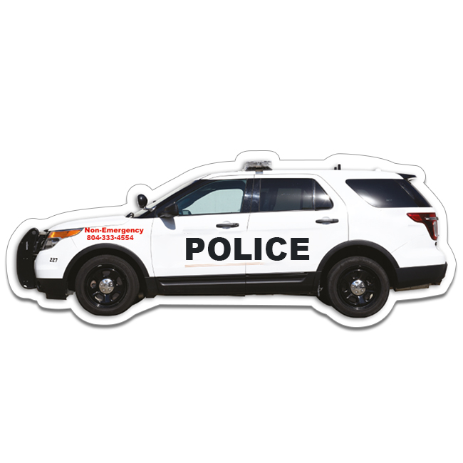 6.39x2.5 Police Car Shaped Magnets - 20 Mil