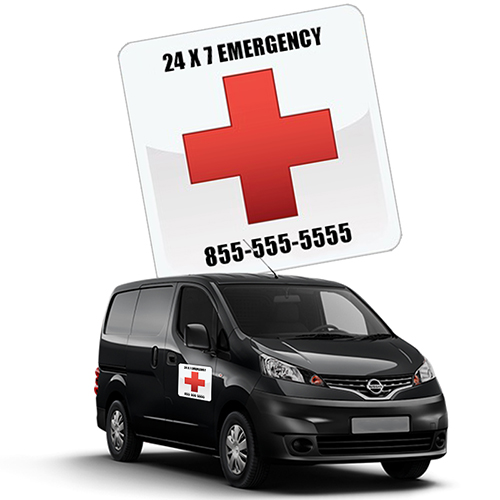 16x16 Custom Round Corners Outdoor Car Sign Magnets - 30 Mil