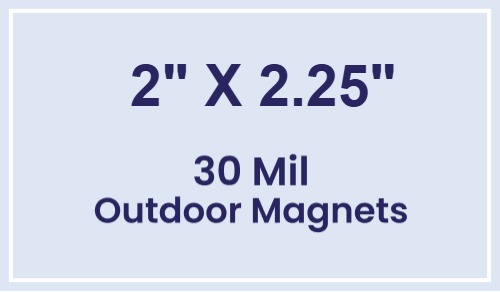 Magnet - 2x2.25 Square Corners - 30 Mil - Outdoor Safe