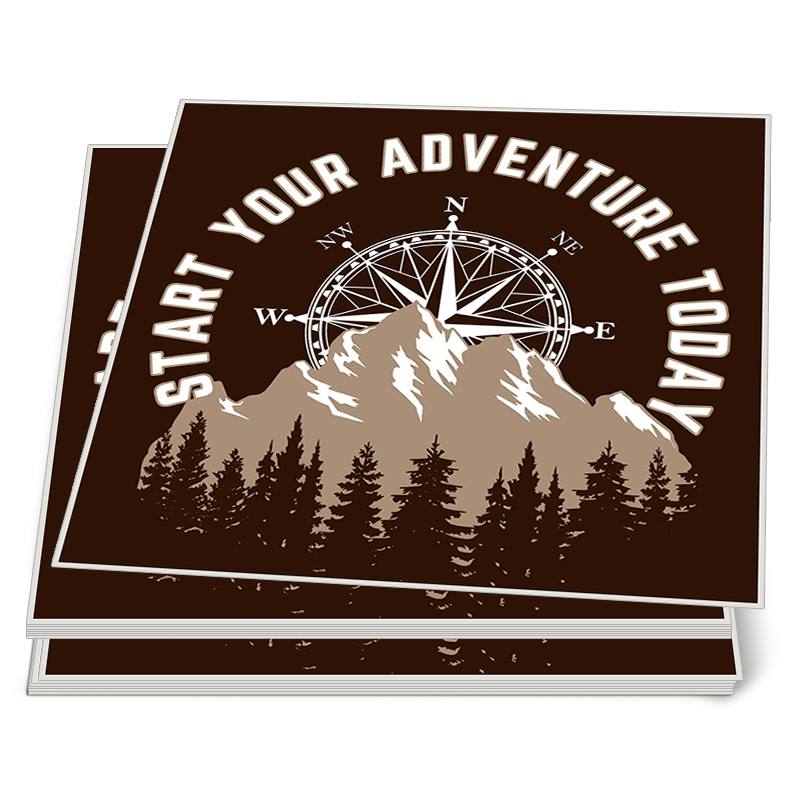 2x2 Inch Square Full Color Outdoor Vinyl Stickers
